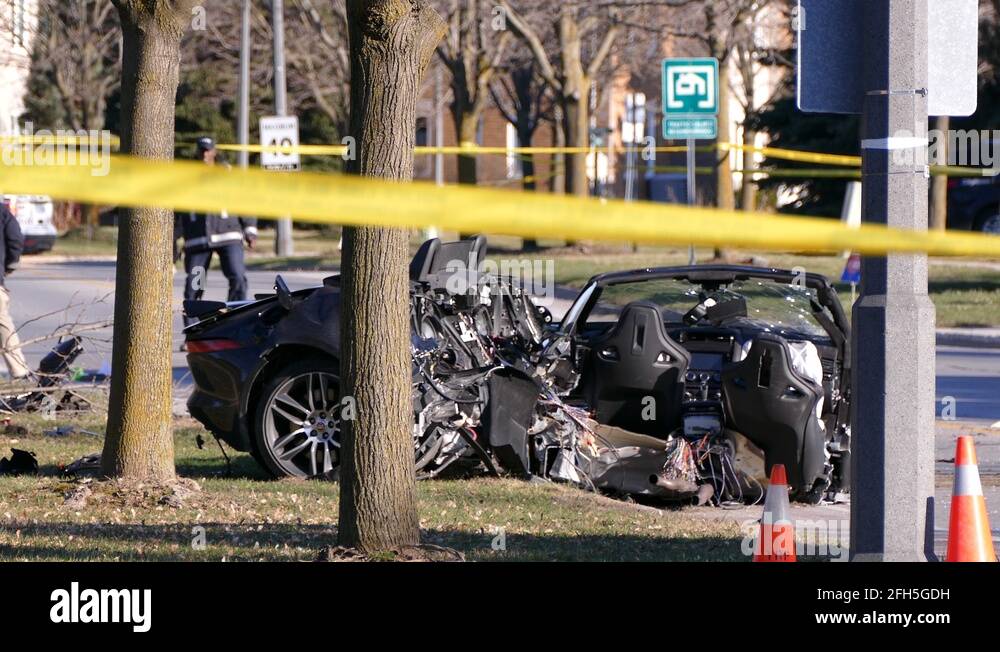 Fatal high speed car crash on residential city street with car cut in ...