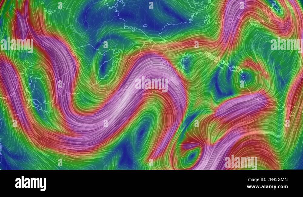 Jet stream and air currents that affect weather around Earth Stock ...