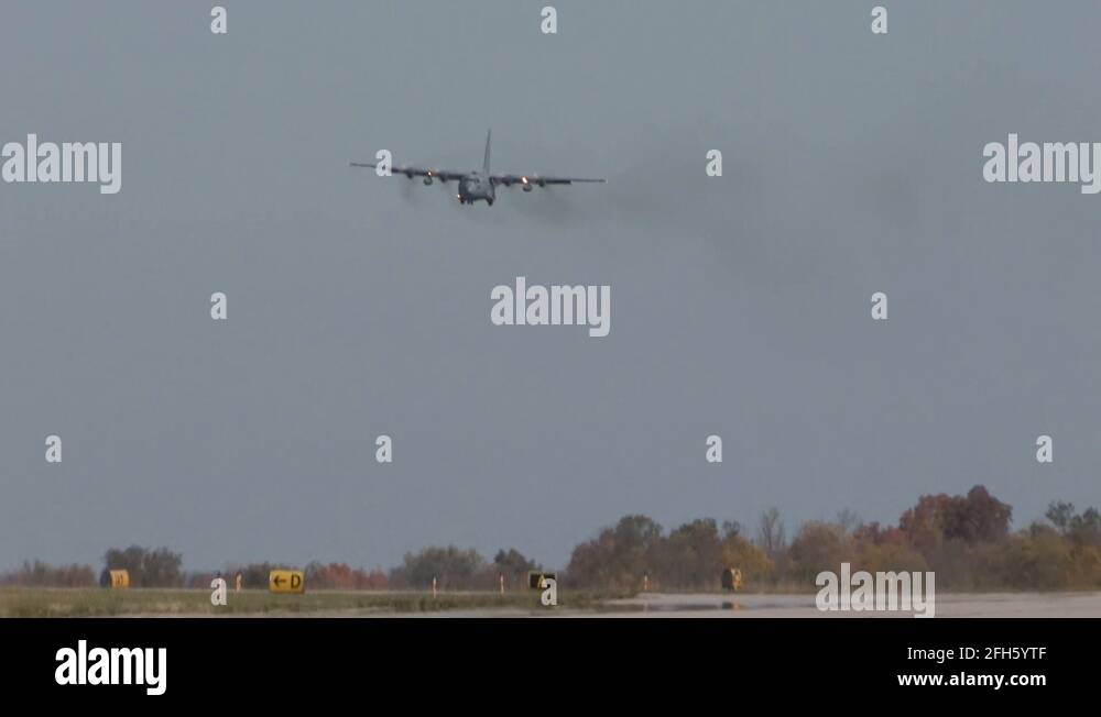 Lockheed C-130 Hercules lands on runway - 2016 Stock Video Footage - Alamy