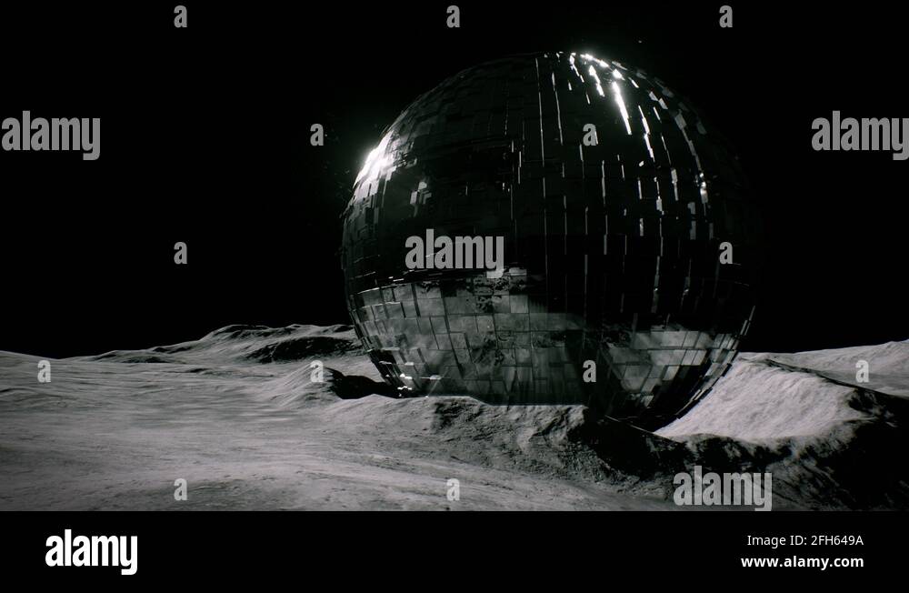 4K Alien Sphere on Asteroid in the Universe 3D Animation Stock Video ...