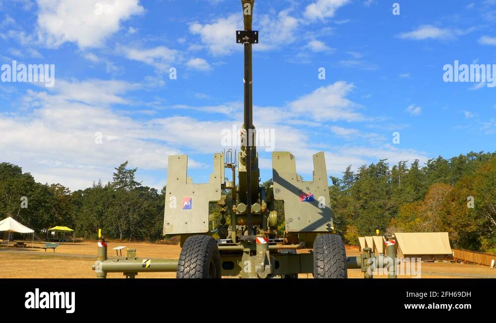 Howitzer Cannon Gun, Army Military Weapon Open Air Field Background ...