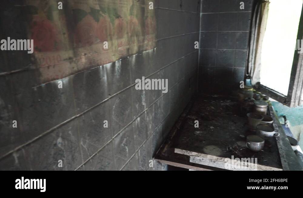 Burned house inside Stock Video Footage - Alamy