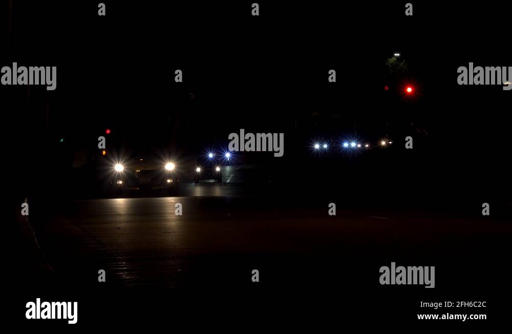 Car headlights night distant Stock Videos & Footage - HD and 4K Video ...