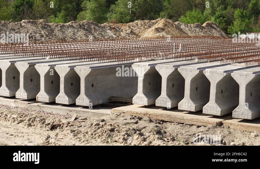The construction site of the traffic intersection. Reinforced concrete ...