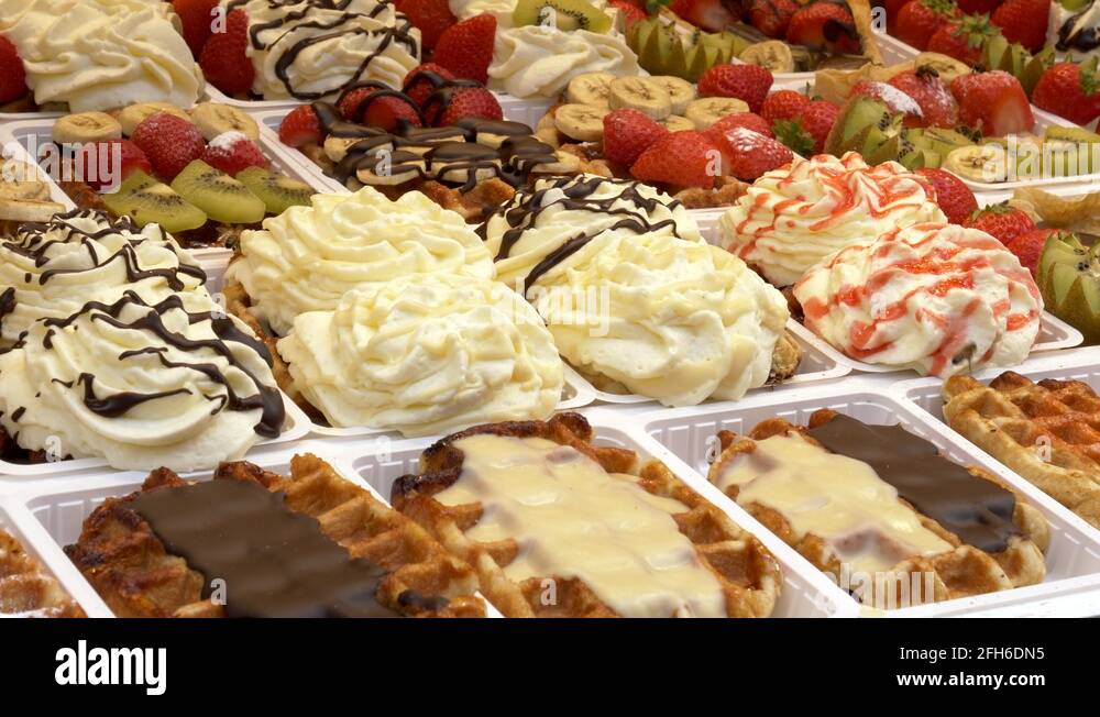 Belgian waffles in bakery Stock Videos & Footage - HD and 4K Video ...