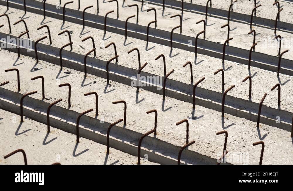 The construction site of the traffic intersection. Reinforced concrete ...