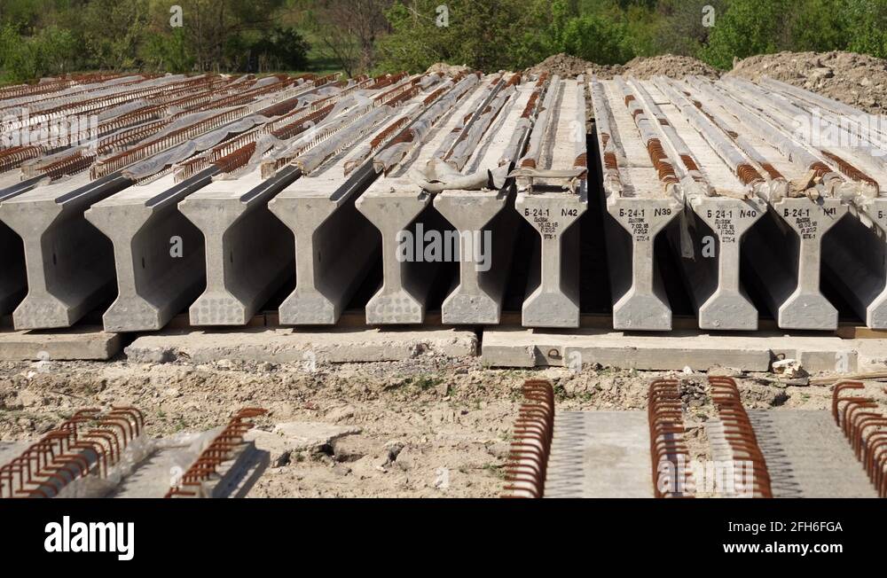 The construction site of the traffic intersection. Reinforced concrete ...
