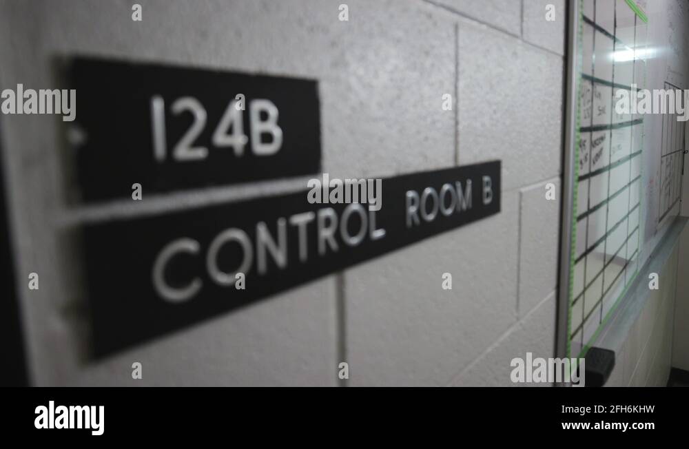 Studio control room hallway name plate. Control B Stock Video Footage ...