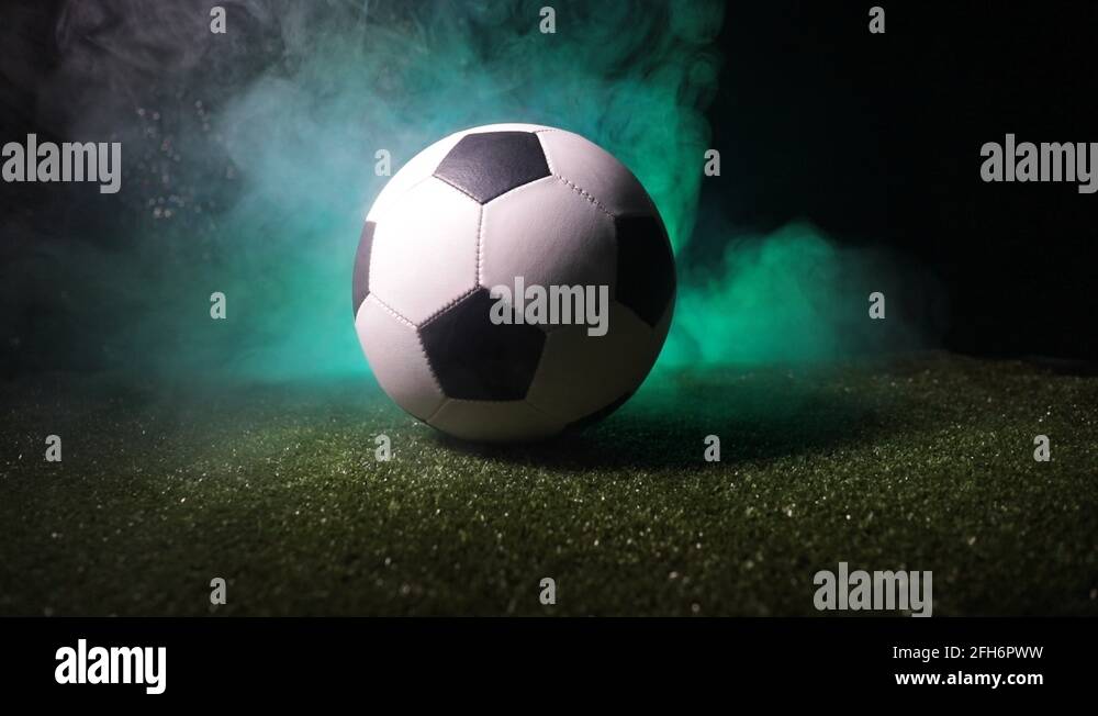 Slider shot. Traditional soccer ball on soccer field Stock Video ...