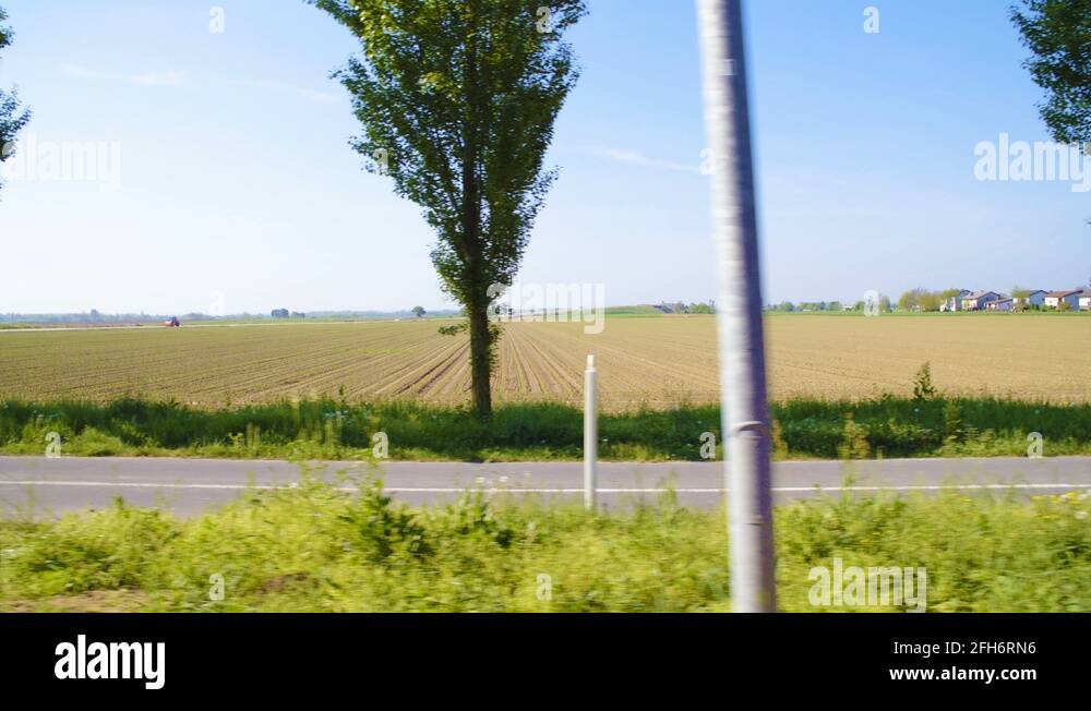 Car side view of construction workers beside the road 4K Stock Video ...