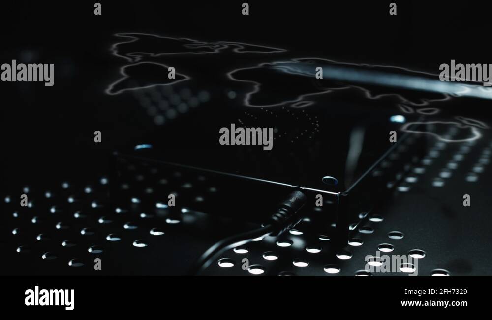 4K 3D Futuristic Digital Technology Animation Map Stock Video Footage ...