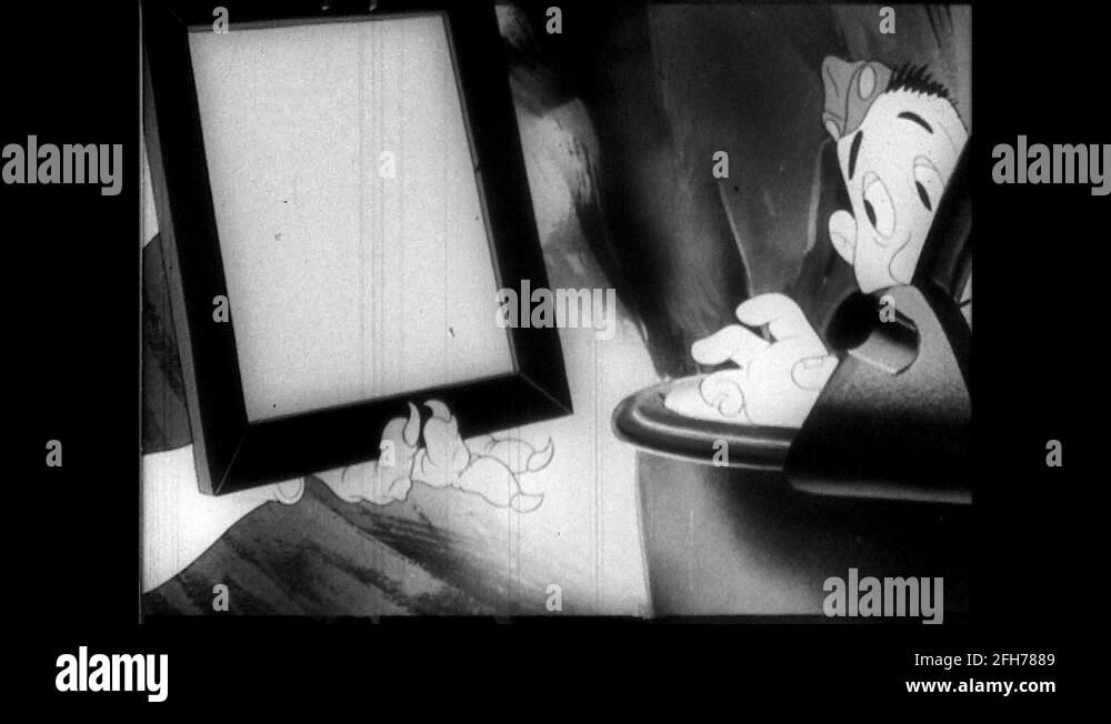 1940s: Devil Adolf Hitler holds mirror up to Private Snafu. Private ...