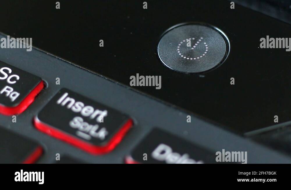 Pressing Power Button To Turn Off the Laptop Stock Video Footage - Alamy