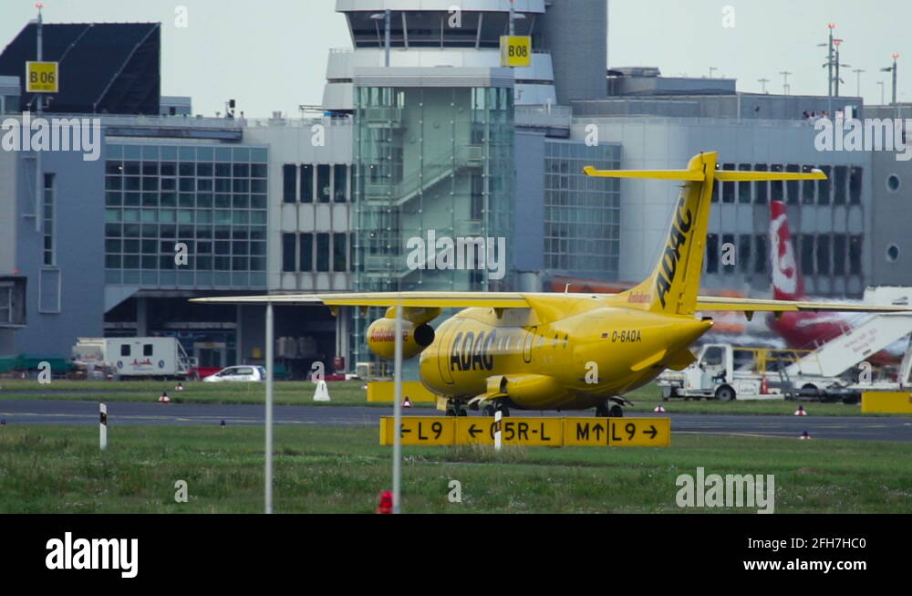 Dornier 328-310 JET of Aero-Dienst ADAC Ambulance taxiing Stock Video ...