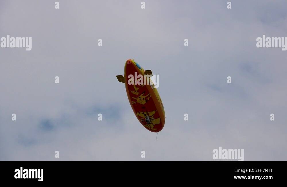 Yearly pokemon festival in yokohama japan, blimp circles the city as ...