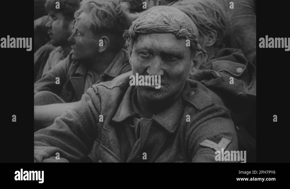 Nazi prisoners of war captured by the allied forces - 1944 Stock Video ...