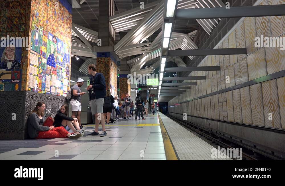 Passengers public transport transportation rail system station line ...