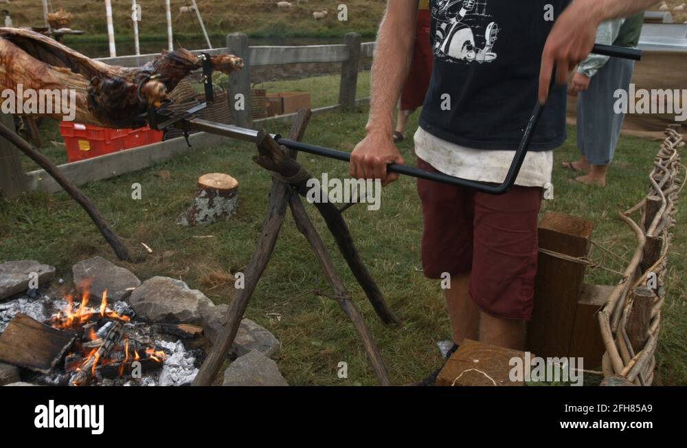 Roasting pig spit roast pig pork Stock Videos & Footage - HD and 4K ...