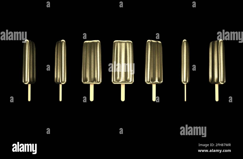 Gold popsicle rotating. Green screen seamless loop footage Stock Video ...