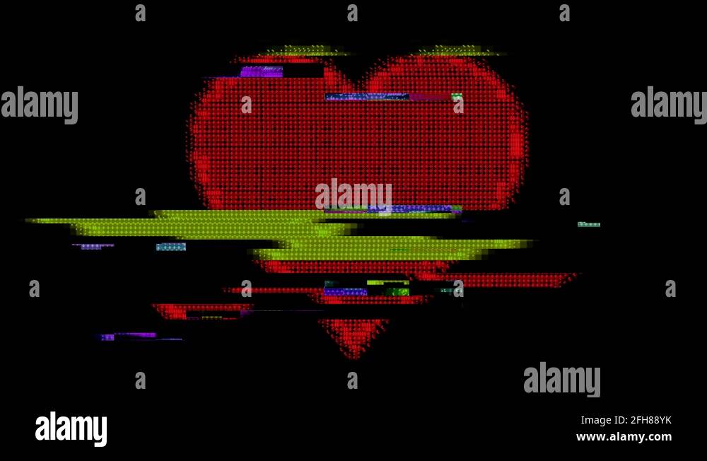ASCII heart symbol beat glitch Stock Video Footage - Alamy