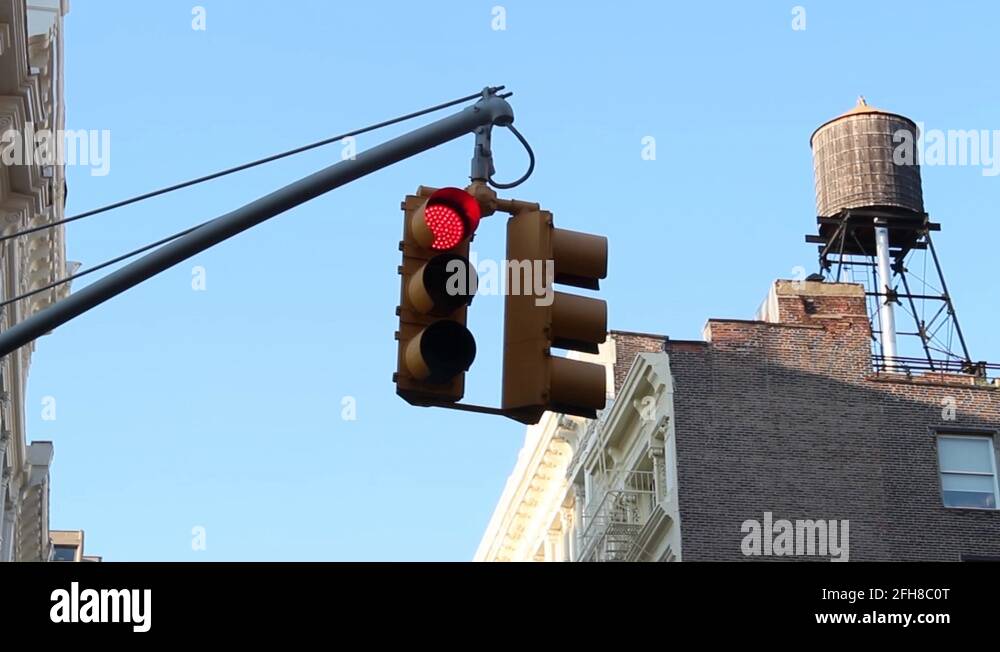 Red traffic light hanging Stock Videos & Footage - HD and 4K Video ...