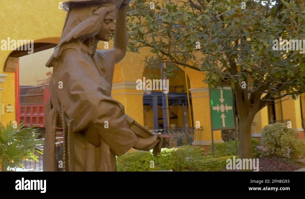 Statue of a woman with an agave piña on her head at the Jose Cuervo ...