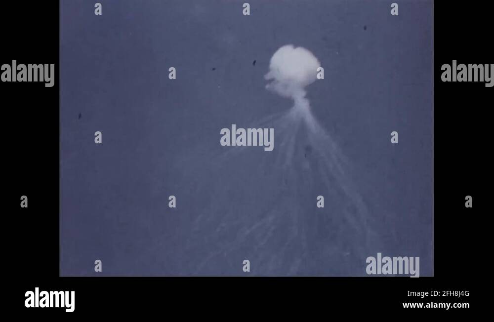 WW2 - Smoke after a explosion in the air Stock Video Footage - Alamy