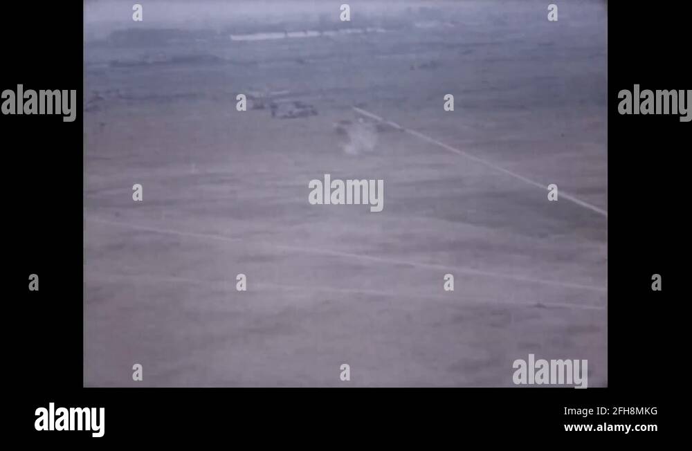 WW2 - Fighter attack with machine gun aircrafts on ground Stock Video ...