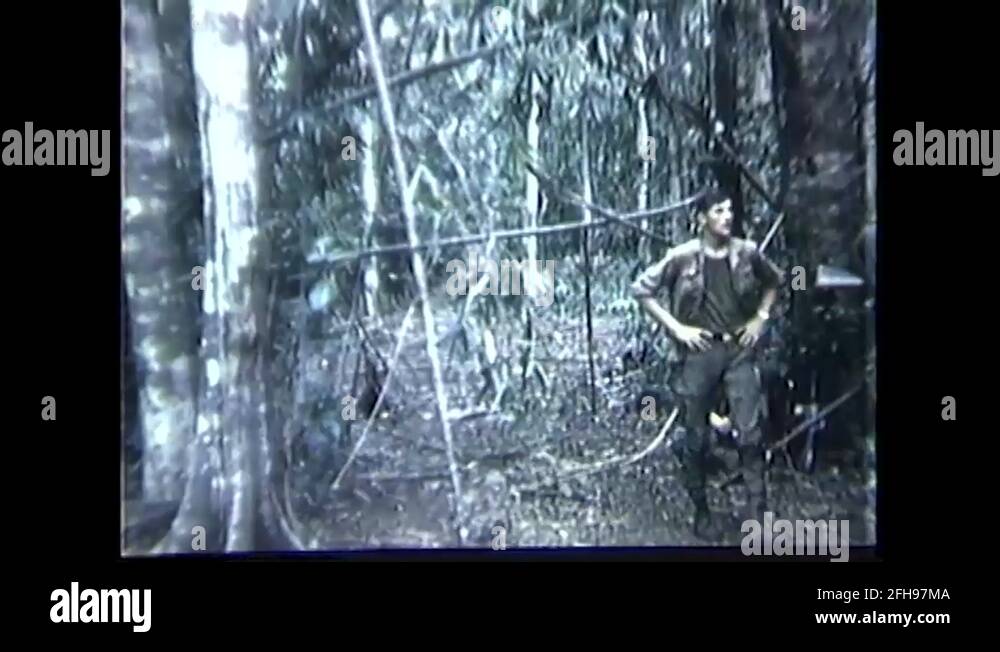 First air cavalry division soldiers at the jungle - 1970 Stock Video ...