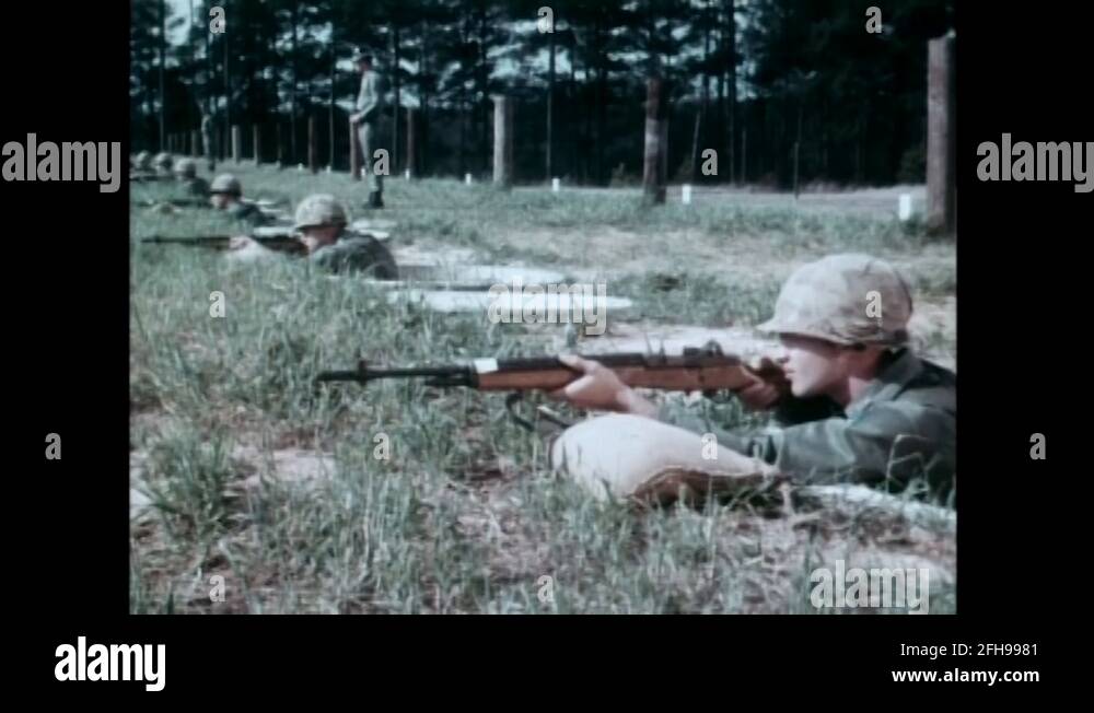 Cadets being trained in basic infantry combat - 1967 Stock Video ...