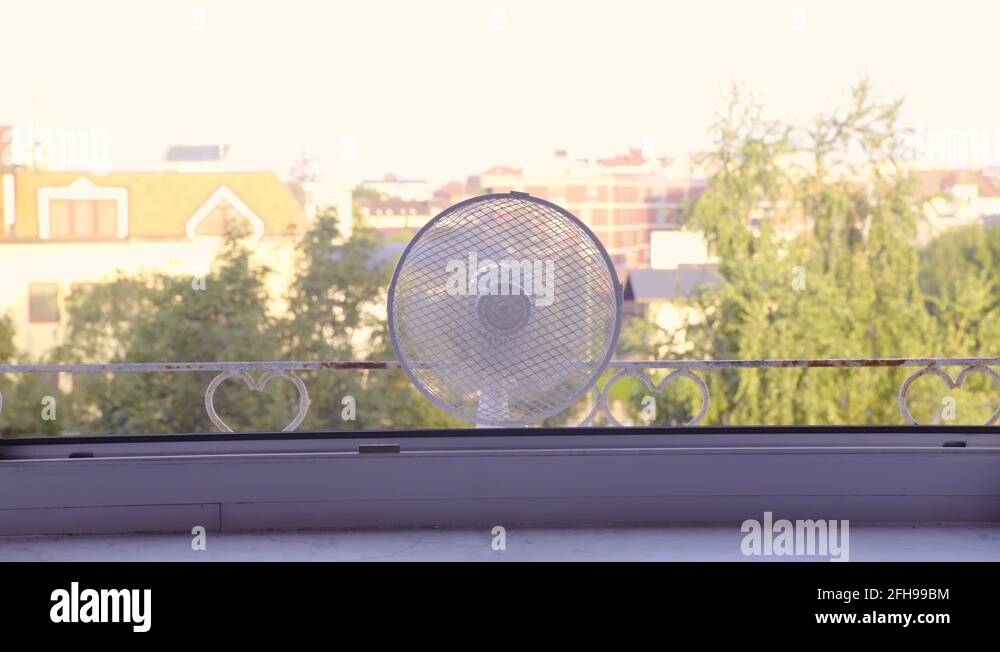 Fan chilling inside the flat from window shelf 4K Stock Video Footage ...