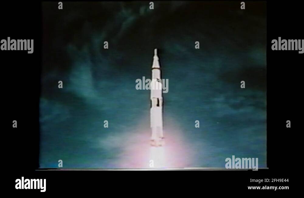 Nasa space shuttle Apollo 11 launches from the launch site - 1975 Stock ...