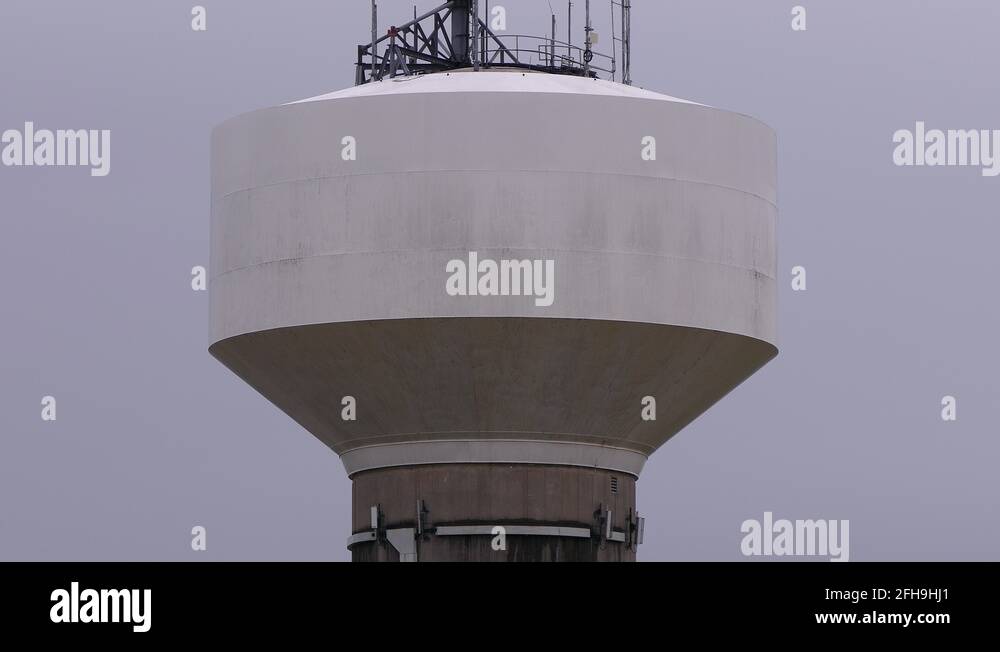 Water tower for clean drinking water for city and town Stock Video ...