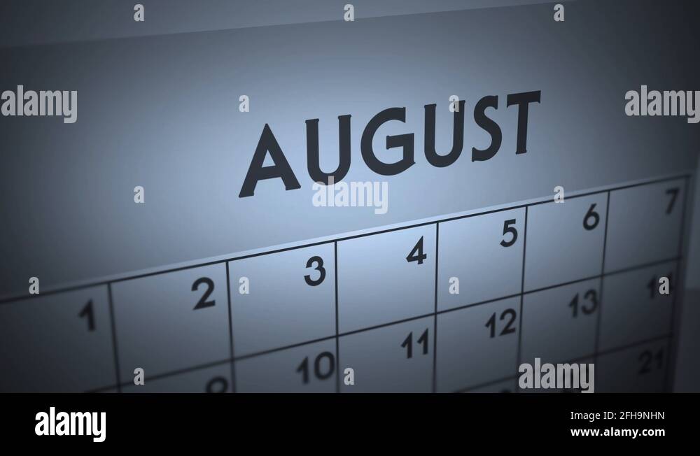 August calendar page Stock Videos & Footage - HD and 4K Video Clips - Alamy