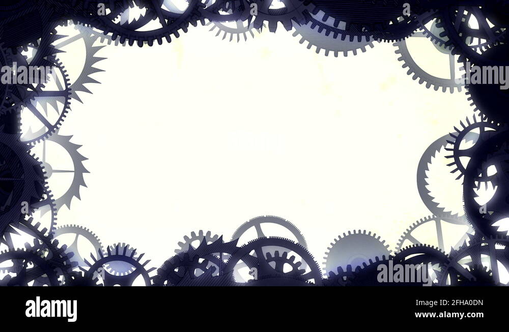 Vintage Animation Gears Frame Background Stock Video Footage - Alamy