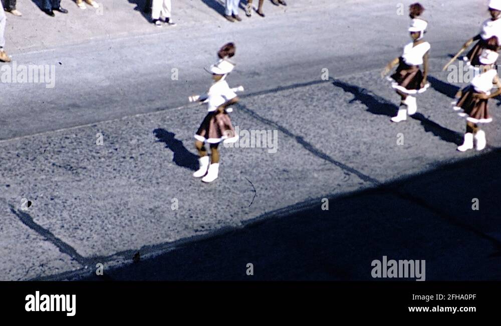 1960s African American Black Women Majorette March Band Vintage Film ...