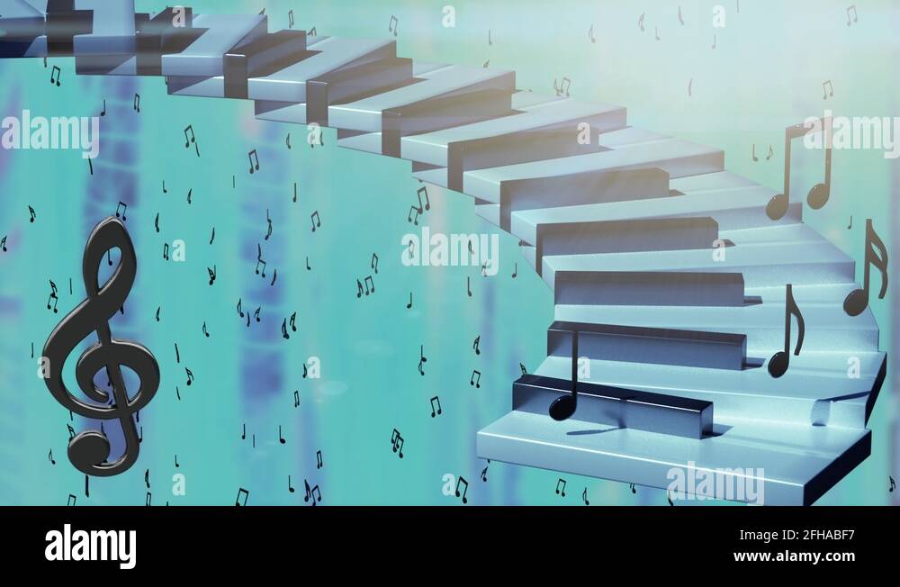 music background with music key and notes render 3D Stock Video Footage ...