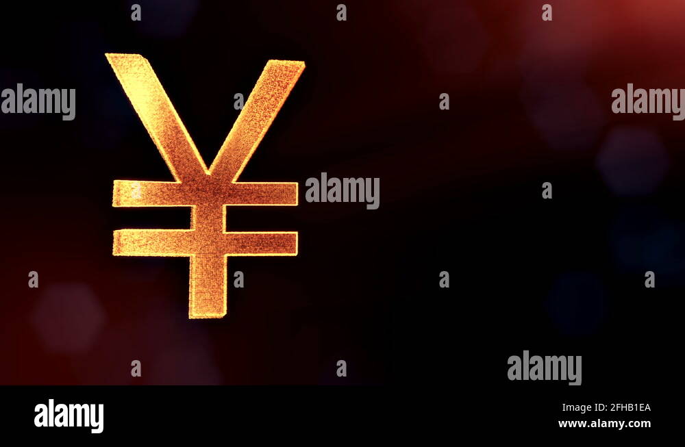 Animation icon or emblem of Japanese yen Logo.. Background made of glow ...