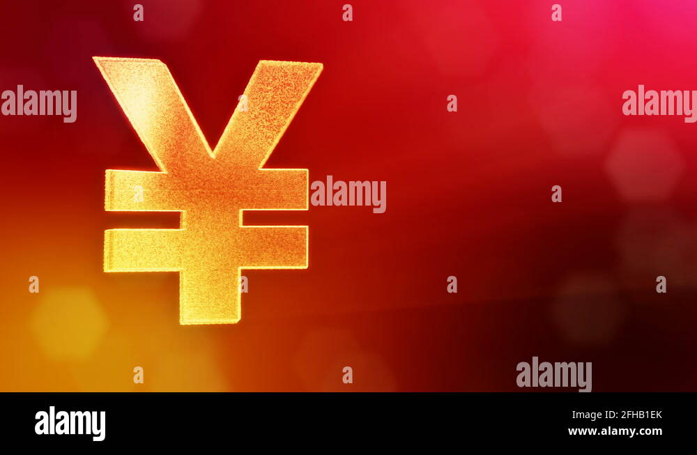 Animation icon or emblem of Japanese yen Logo. Background made of glow ...