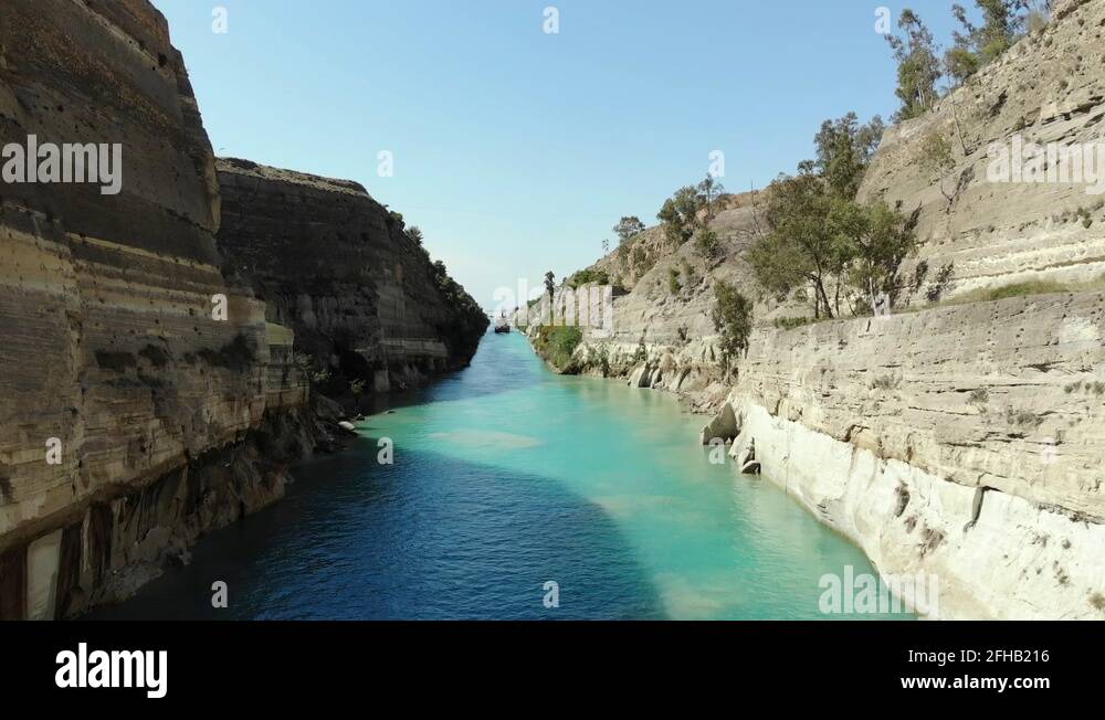 Corinth Channel Pelopennese, Greece, Aerial Stock Video Footage - Alamy