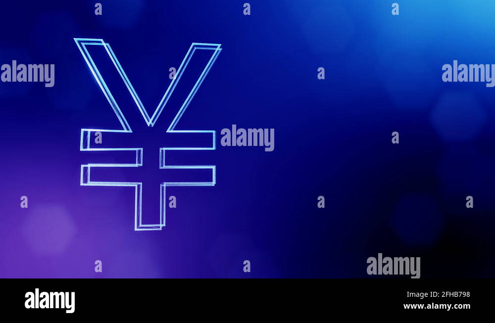 Animation icon or emblem of Japanese yen Logo. Background made of glow ...