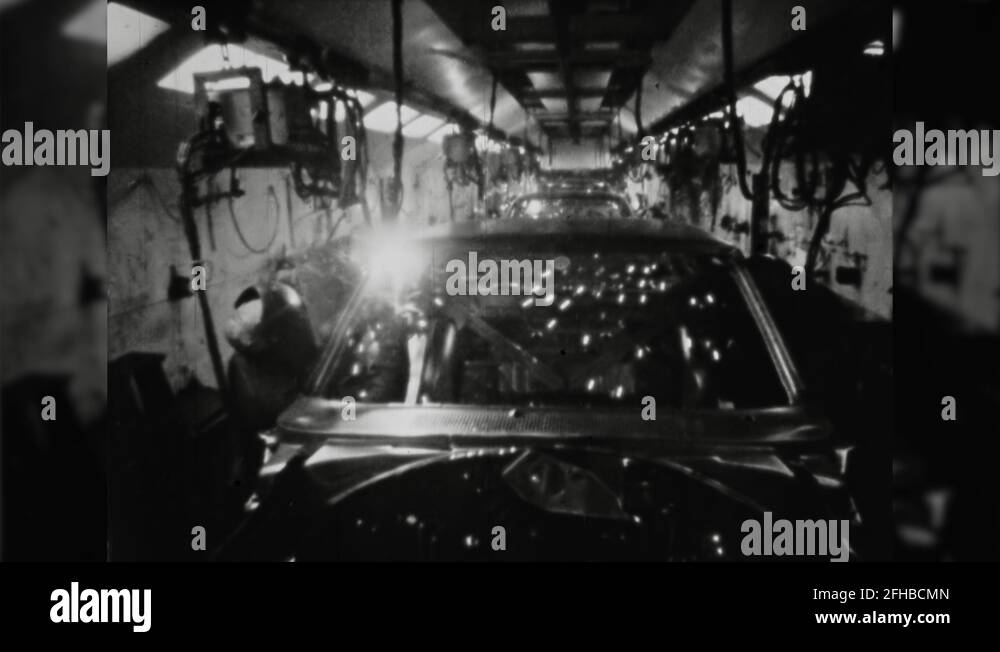 1980s American Auto Factory Workers Men Work Assembly Line Vintage Film ...