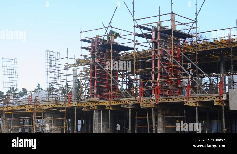 Building scaffolding construction site Stock Videos & Footage - HD and ...