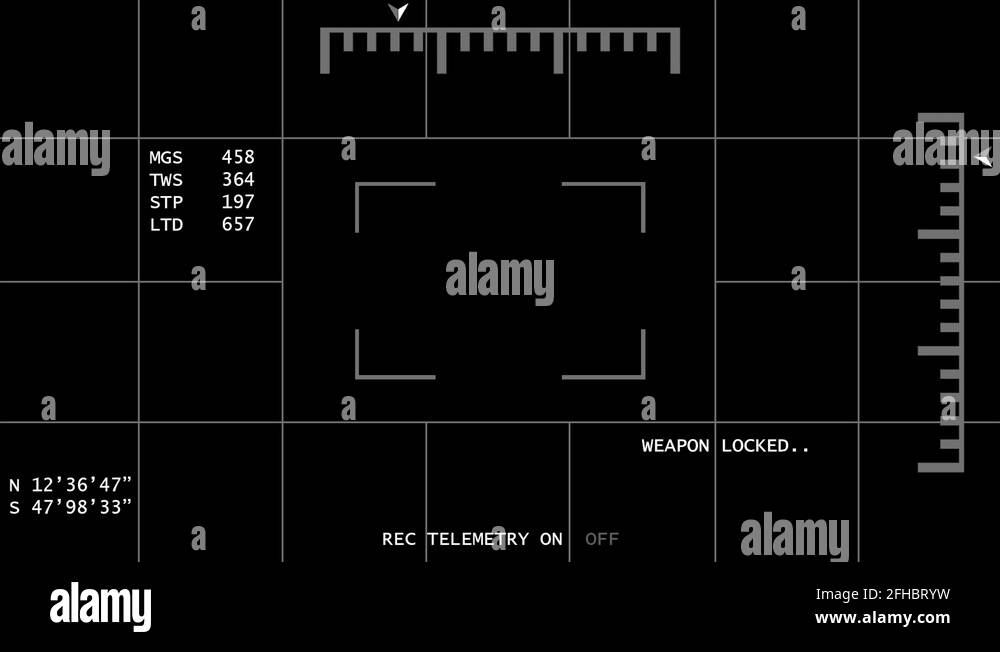 Weapons locked, night vision helicopter / UAV animation overlay, set to ...
