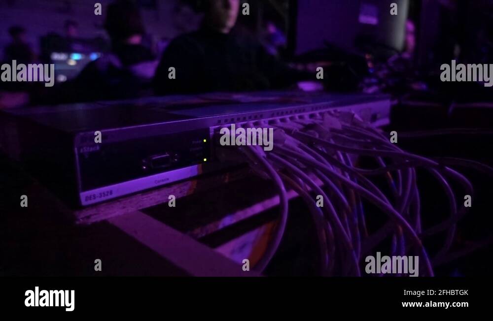 Ethernet network switch with blinking LEDs Stock Video Footage - Alamy