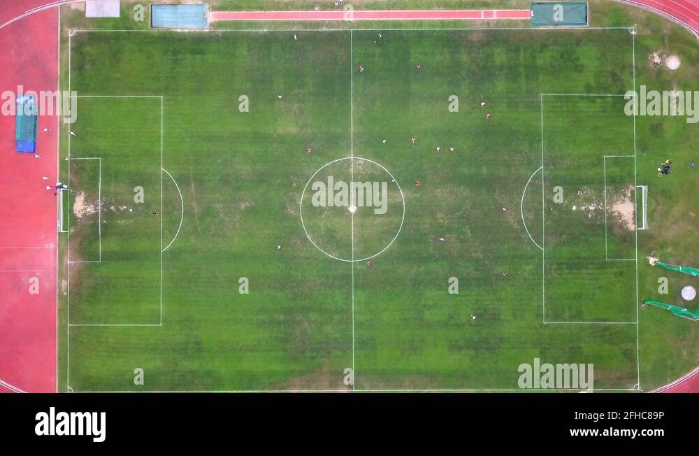 Kowloon side, Hong Kong, 05 May 2018:- Top view of football court Stock ...