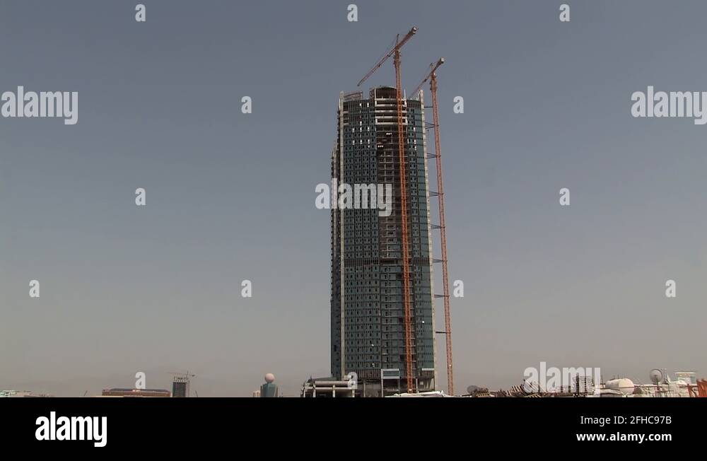 Construction of Julphar Towers in Ras Al Khaimah, UAE Stock Video ...