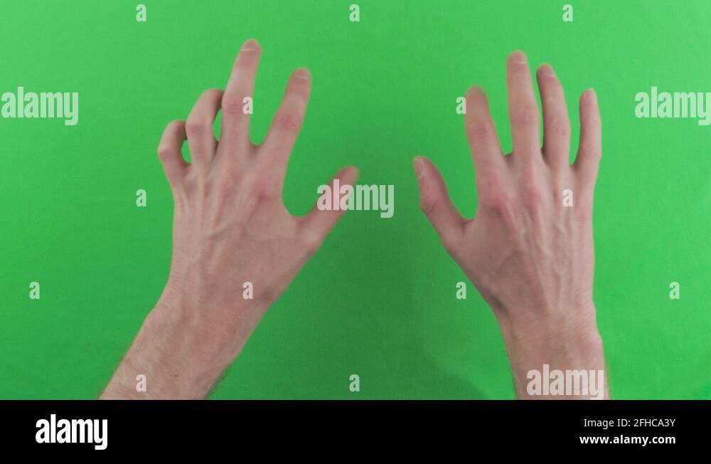Fingers gestures on virtual screen. One finger man hand gestures back ...