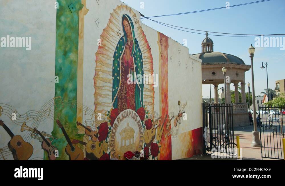 Mariachi Plaza in the Boyle Heights neighborhood of Los Angeles with ...