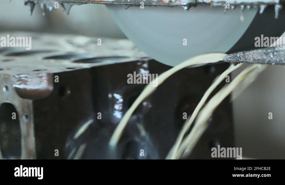 Cylinder head and block resurfacing. Engine block repair process Stock ...